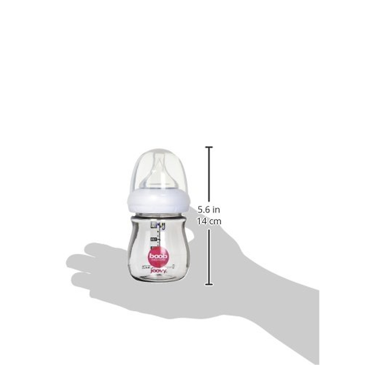 Joovy Boob Baby Bottles Made from Durable, Medical-Grade PPSU with CleanFlow Vent Technology to Prevent Nipple Collapse, Negative Pressure, and Colic Symptoms (5oz, 2pk)