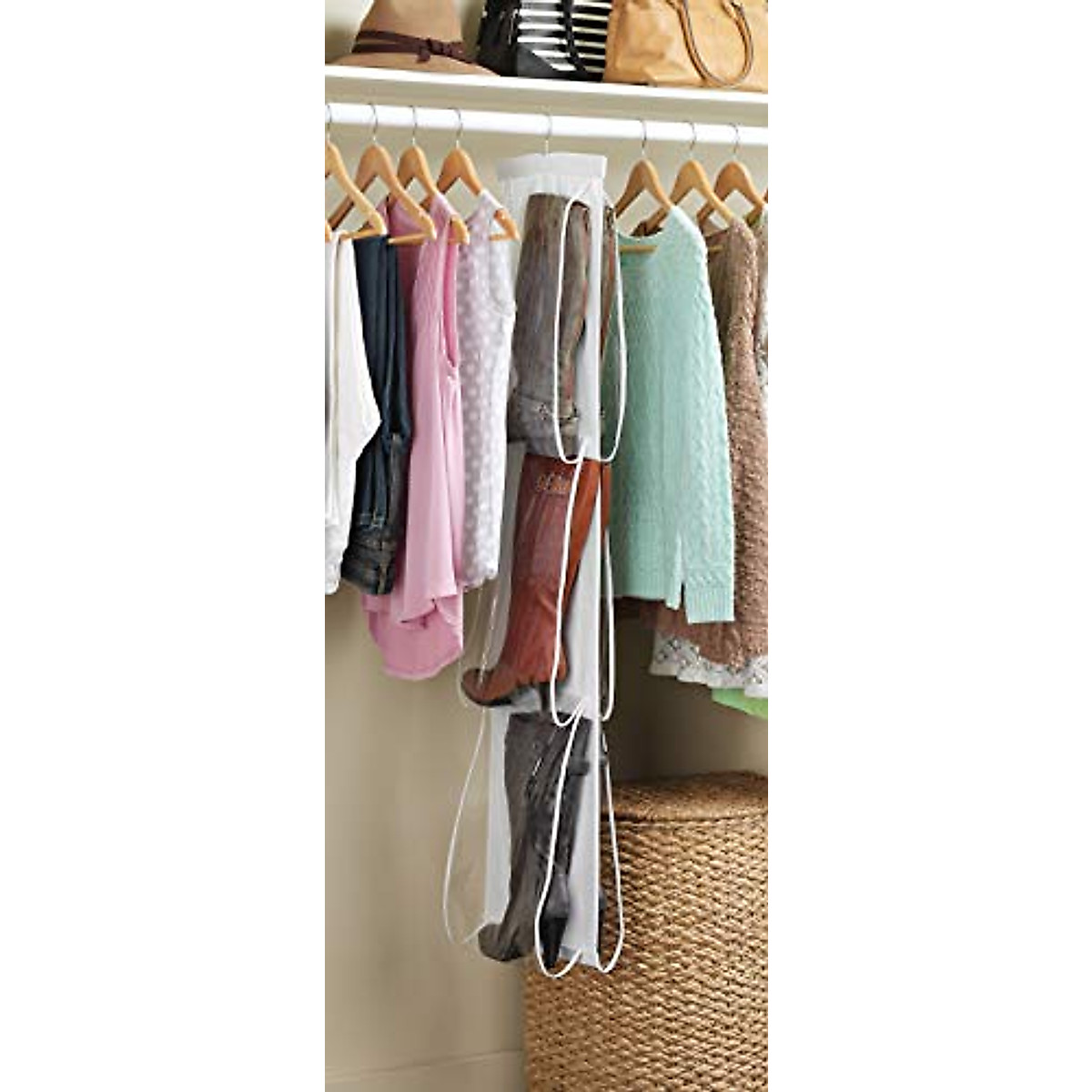 Whitmor Hanging Boot File - Hanging Storage for Men's and Woman's Boots - 3 Pair