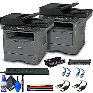 Electronics Basket-Brother MFC-L5900DW All-in-One Monochrome Laser Printer (MFC-L5900DW) + Surge Protector 2 x Network Cable Ties Deluxe Cleaning Kit High Speed USB - Pack
