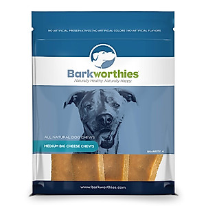 Barkworthies All-Natural Medium Himalayan Yak Cheese Dog Chews (4 Pack) - Durable and Long-Lasting Gourmet Dental Health Chew for Dogs