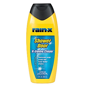 Rain-X 630035 X-Treme Clean Shower Door Cleaner, 12 Fl. Oz, Formulated To Clean Glass Shower Doors - Easy To Use, Removes Soap Scum, Dirt, Hard Water Build-up, Calcium, Lime And Rust Stains