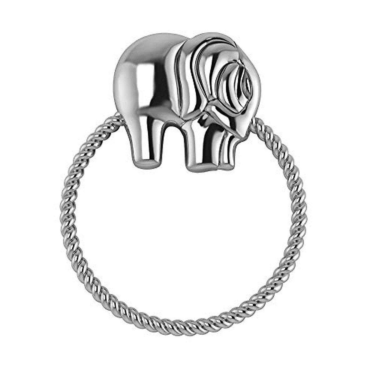 Krysaliis Sterling Rope Ring Elephant Rattle by Silver