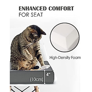 WHIZMIA Patio Chair Cushion for Outdoor Furniture 19x19x4 Inch, Waterproof Outdoor Seat Cushions for Patio Furniture, Garden Sofa Couch Chair Cushions with Ties, Set of 2, Dark Gray