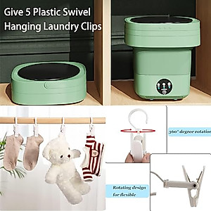 Portable washing machine foldable,Mini washer machine，8Litre large capacity Mini Washer for Underwear,Mini laundry machine suitable for Travel, RV, Camping, Home or Apartments Laundry Used (green)