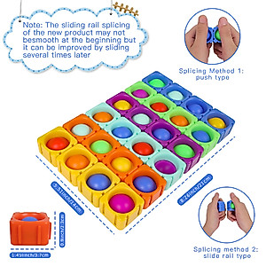 Pop Its Fidget Toys Girl Boy Creative DIY Fidget Building Block Toy Set 24Pcs Dimple Fidget Packs for Kids Anxiety Stress Relief Sensory Toys for Autistic Children ADHD Toddler Educational Toy Gift