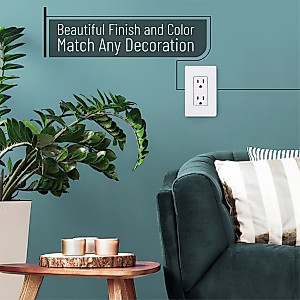 Bates- Screwless Decorator Wall Plates, Switch Plate Covers, 6 Pack, Screwless Wall Plates 1 Gang, White Switch Plate Covers, Switch Cover Plate, Wall Switch Cover, Electrical Outlet Cover Plate