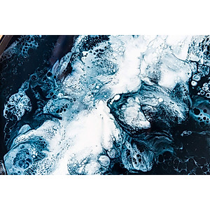 Lynn & Liana Handmade 12-Inch X18-Inchacacia Breadboard, Navy White Metallic Design (Acb-1218-Nwm)