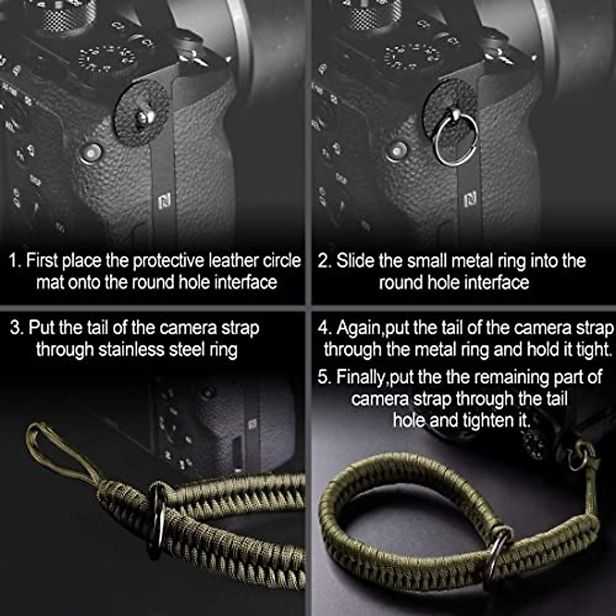 Qiang Ni Camera Wrist Strap: Green Paracord Camera Hand Strap for Dslr or Mirrorless Cameras - Camera Wrist for Photographers Quick Release