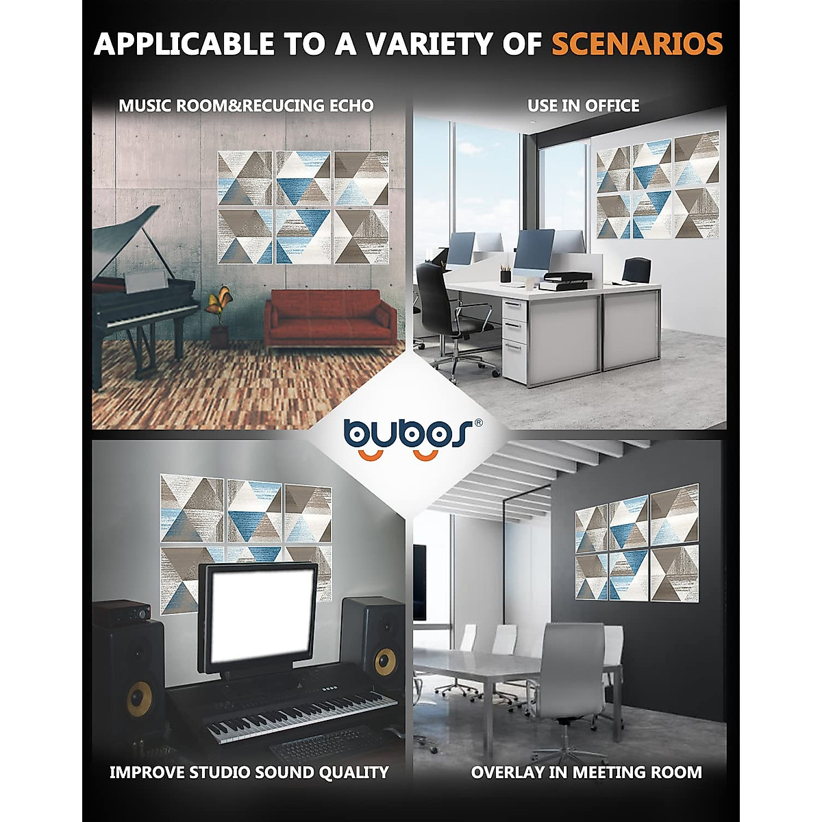 BUBOS Large Acoustic Panels (B07ZCFXTQL, 5 Pack)