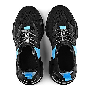 MATRUPLE Mens Fashion Sneakers High Top Casual Shoes Athletic Walking Mesh Comfortable Sports Shoe Black