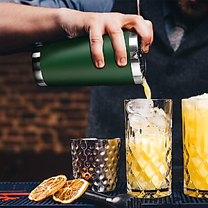 EcoMozz 20oz Tumbler Bulk Stainless Steel Vacuum Insulated Tumblers with Lid Double Wall Travel Mug, Powder Coated Coffee Cup, Suitable for Ice Drinks and Hot Beverage (Dark green 1pack)