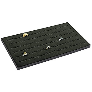 NEW Black 72 Slot Ring Foam Pad Tray Jewelry Display !!
