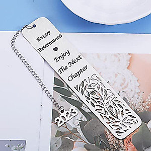 2023 Retirement Gifts for Women Men Bookmark for Book Lovers with Chain Happy Retirement Appreciation Gift for Coworker Nurses Doctors Dad Mom Teacher Boss Employee Leaving Going Away Gift for Friend