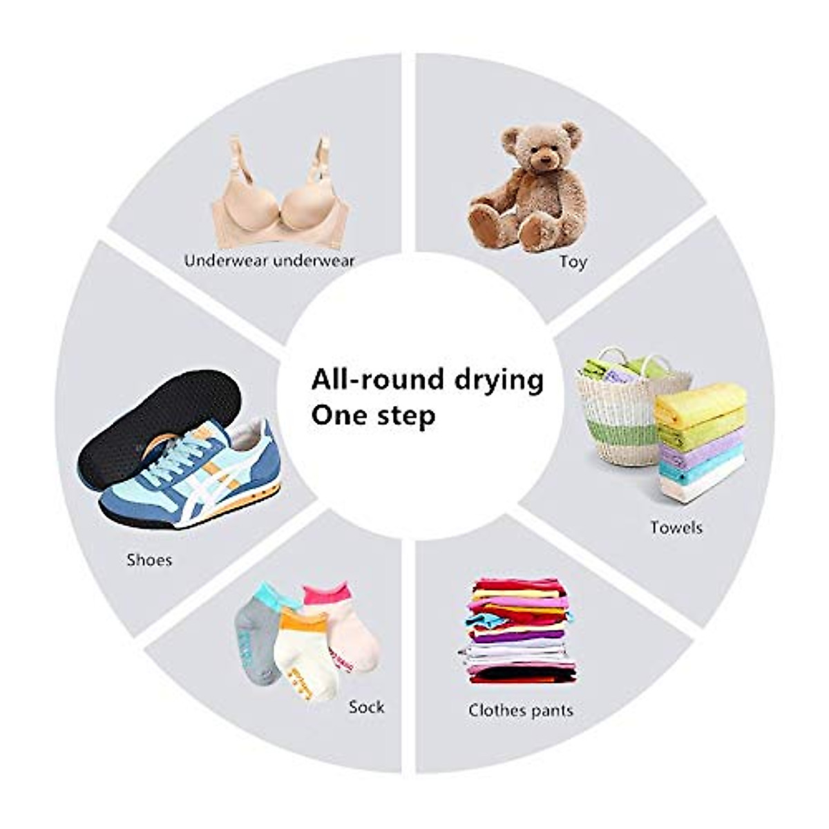 XIZHI Foldable Clip and Drip Hanger/Hanging Drying Rack - 16 Clips Socks Drying Rack for Drying Underwear Clothes,Socks,Bras,Towel,Pants,Hat,Grey