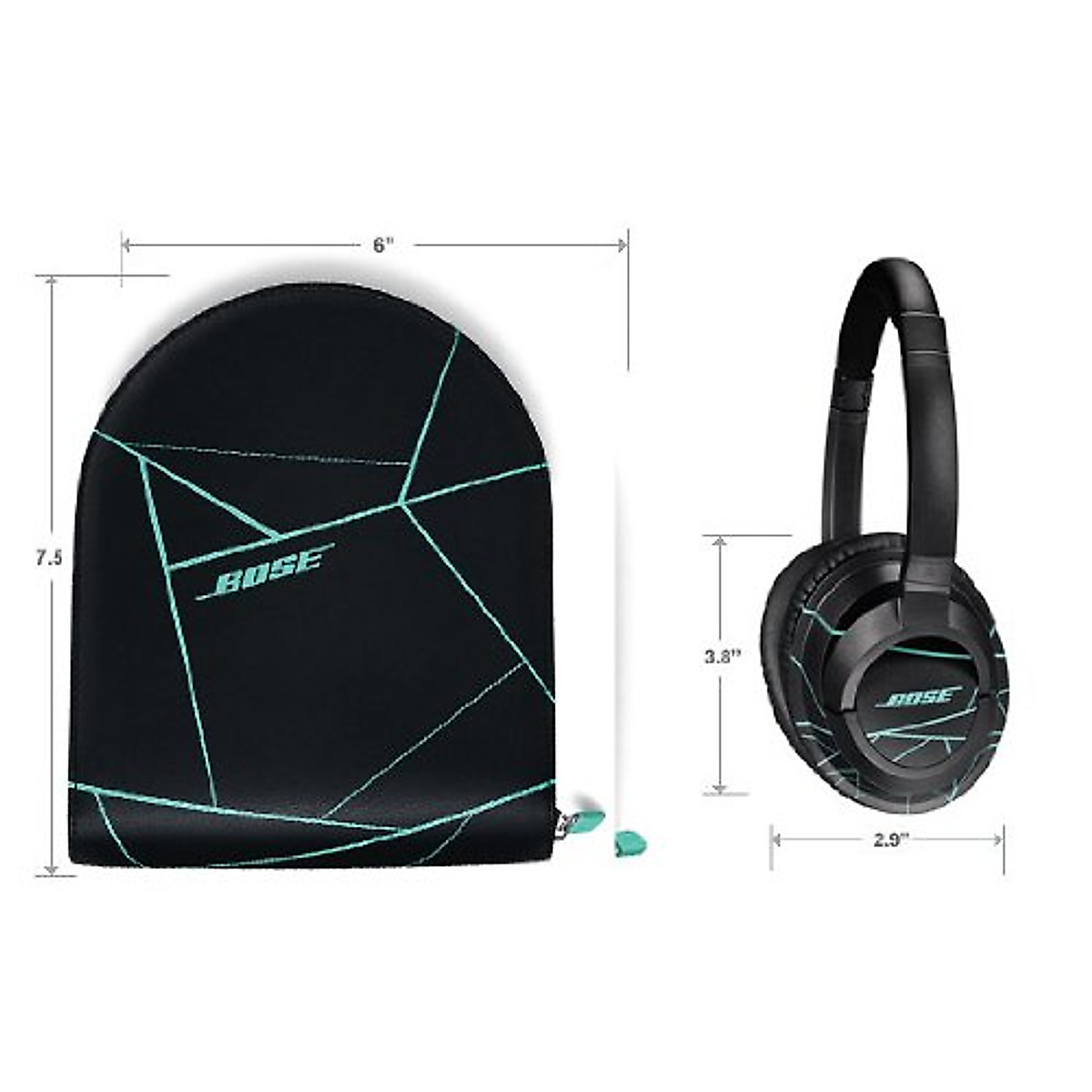 Bose SoundTrue Headphones Around-Ear Style, Black/Mint