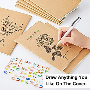 feela 30 Pack Blank Kraft Notebooks, Unlined Sketchbook Note Pad Travel Journal for Drawing Doodling Writing, Journal Bulk For Women Kids Students Office School Supplies, A5, 60 Pages, 8.3” X 5.5”