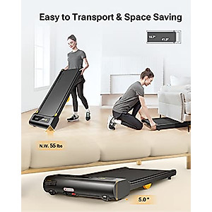 UREVO Under Desk Treadmill, Walking Pad for Home/Office, Portable Walking Treadmill 2.25HP, Walking Jogging Machine with 265 lbs Weight Capacity Remote Control LED Display Black