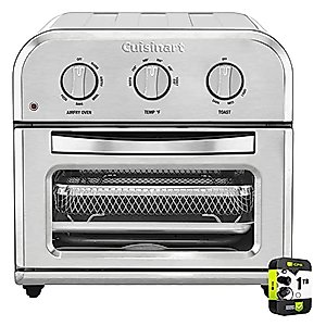 Cuisinart TOA-26 Compact AirFryer/Convection Toaster Oven Stainless Steel Bundle with 1 YR CPS Enhanced Protection Pack