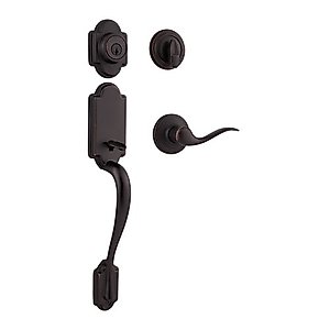 Kwikset Arlington Single Cylinder Handleset with Tustin Lever Featuring SmartKey Security in, Venetian Bronze