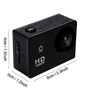 Jopwkuin Motion Camera, Removable Battery 1080P 140° Wide Angle 30m Waterproof HD Camera Loop Recording Automatic Exposure for Outdoor Activities(Black)