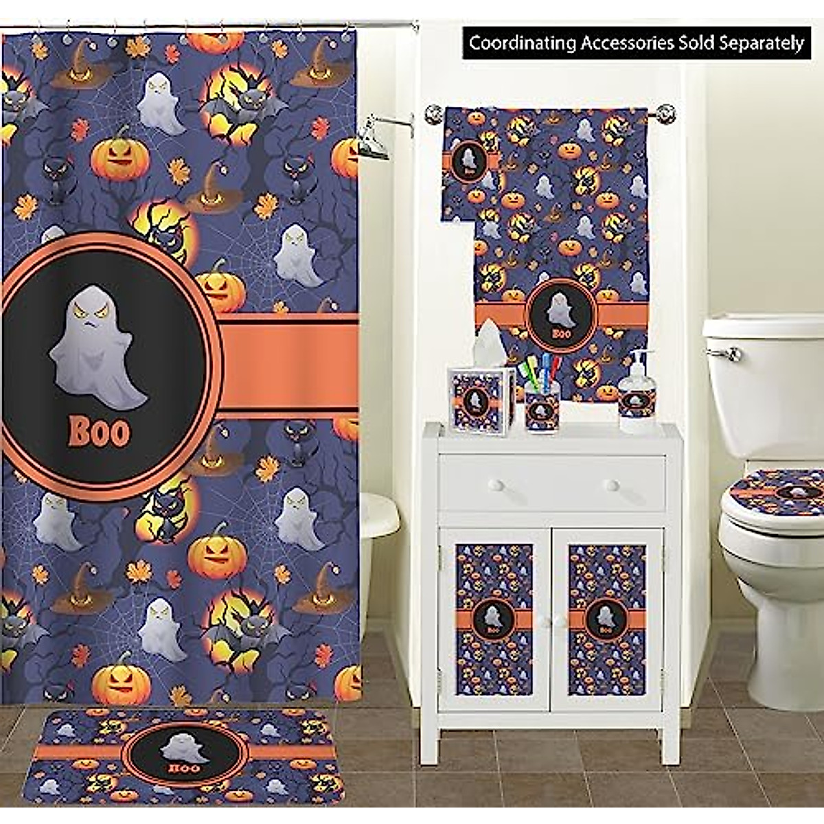 RNK Shops Halloween Night Waste Basket - Single Sided (Black) (Personalized)