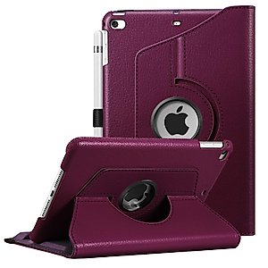 Fintie Rotating Case for iPad Mini 5th Generation 2019 / iPad Mini 4 (7.9 Inch) - 360 Degree Rotating Smart Stand Protective Back Cover, Auto Sleep/Wake Feature, Purple