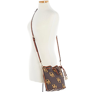 Dooney & Bourke Handbag, Monogram Small Drawstring Crossbody - Brown Tmoro