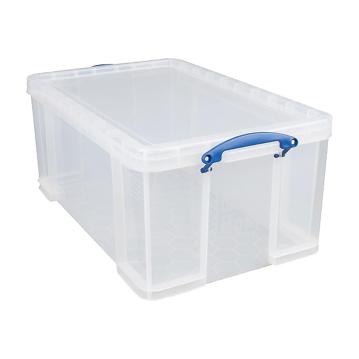 Really Useful Boxes(R) Plastic Storage Box, 64 Liters, 12 1/4in.H x 17 5/16in.W x 28in.D, Clear, 64C