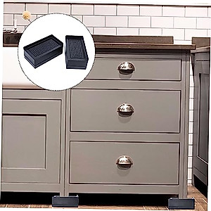 Angoily 2pcs Furniture Heightening Pads Floor Sofa Black Furniture Home Furniture Chair Foot Riser Pad Floor Drying Fan Washing Machine Foot Riser Pad Non-Skid Fridge Mats Fridge Foot Mats