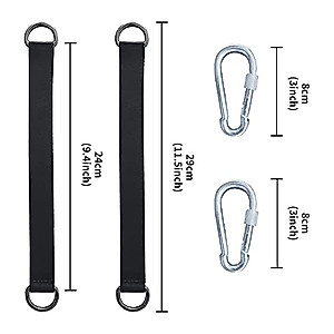 ROPECUBE 2 PCS Tree Swing Straps Tree Swing Hanging Kit Maximum Load Capacity is 2200 pounds with Two Heavy Duty Carabiners (Stainless Steel) for Swing Seat, Plank, Camping Hammock