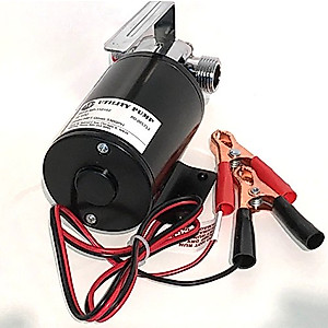 12-volt DC 1/10th HP 330 GPH Battery Powered Portable Mini Water Transfer Utility Pump with Metal Connectors for Standard 3/4" Garden Hose Great for removing water from Boats Water Yard or Garden
