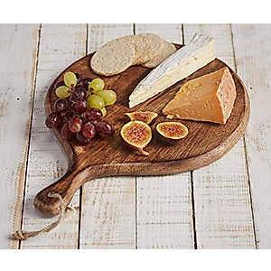 Indischdecor Indian Pure Wood Round Cutting/Chopping Serving Board Pizza Platter for Kitchen (Pack of 1)