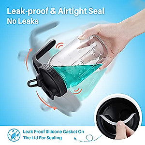 Wide Mouth Mason Jar Lids with Handle, Plastic Mason Jar Pour Spout Lid, Reusable Flip Cap Lid, Canning Lids with Leak-proof Airtight Seal Black (Jar Not Included)