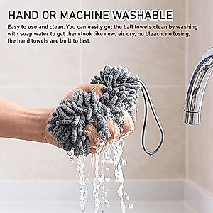 2pcs Soft Hand Drying Hanging Ball, High Absorbent Chenille Fuzzy Ball Plush Sponge Ball Shaped, Thick Drying Cloth Hand Towel for Home Kitchen & Bathroom(Size:2pcs)
