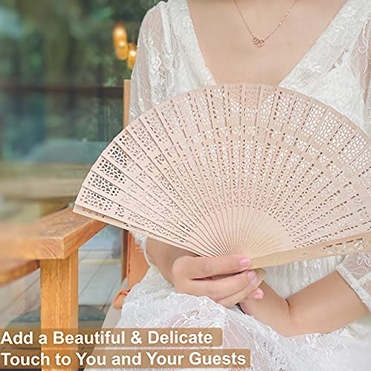 30pcs Sandalwood Foldable Hand Fans, Wedding Fans for Guests Bulk, Handheld Wooden Fans for Women, Hand Held Fans for Wedding, DIY Decorative Folding Fan for Party Decoration Baby Bridal Shower Gifts