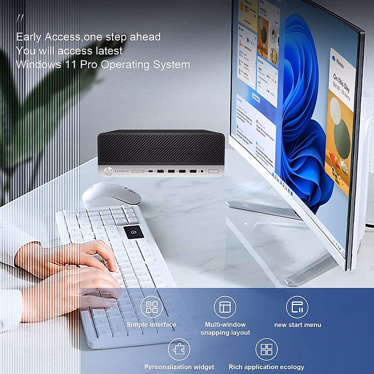 HP Desktop PC ProDesk 600 G4 Windows 11 SFF Computer,i5 Small Form Factor Business Desk Top 32GB Ram 512GB NVMe M.2 SSD + 1TB HDD,WiFi,BT,HDMI,DP,DVD,USB-C,Altec Wireless K&M + TJJ Mouse PAD(Renewed)