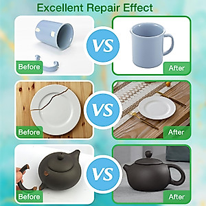 Ceramic Glue - Ceramic Glue for Pottery, Ceramic Glue Repair Instant Super Glue for Pottery, Porcelain, Glass, Plastic, Metal, Rubber and DIY Craft