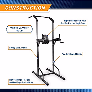 Marcy Power Tower Multi-Grip Pull Up & Dip Station VKR Home Gym TC-3515 BLACK, 74 pounds