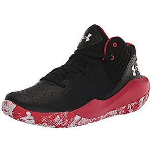 Under Armour Unisex Jet '21 Basketball Shoe, (002) Black/Red/White, 11 US Men