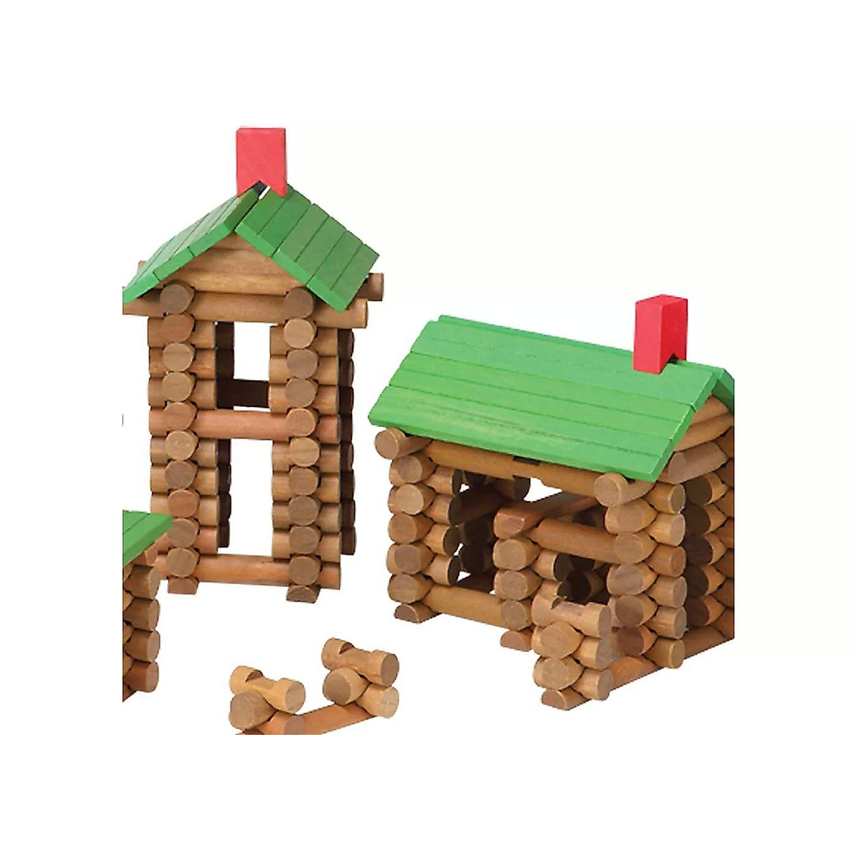Tumble Tree Timbers Wood Building Set – 450 Pieces. Build Log Cabins. Educational STEM Toy
