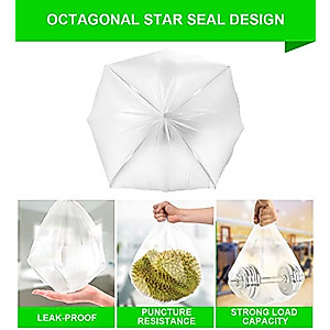 FORID 13 Gallon Trash Bags - Clear Plastic Garbage Bags Medium Tall Trash Can Liners for Kitchen Office Home Waste Bins Unscented One Box with 5 Roll 110 Count 55 Liter