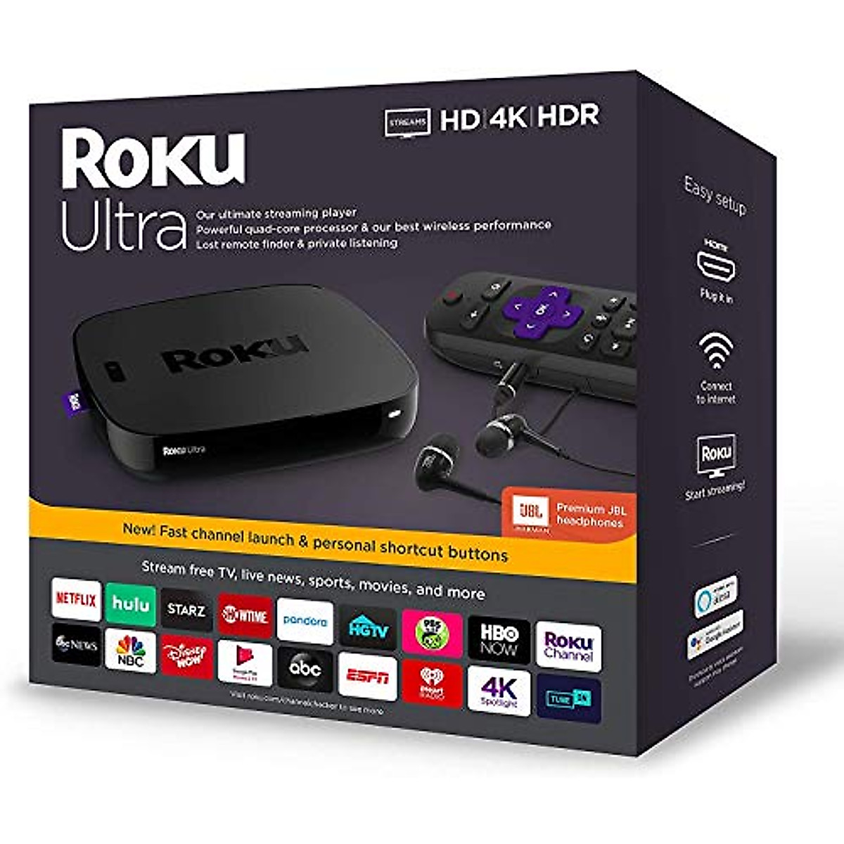Roku 4670RW Ultra 4K HDR w/Premium JBL Headphones Streaming Media Player