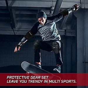 Adult Knee Elbow Pads Skating:BOSONER Adult/Child Knee Pad Elbow Pads Guards Protective Gear Set for Roller Skates Cycling BMX Bike Skateboard Inline Skatings Scooter Riding Sports