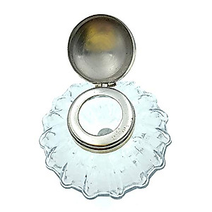 Madison Bay Company Round Swirled Clear Glass Inkwell, 3 Inch Diameter X 2.25 Inch Tall