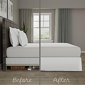 TODAY'S HOME Classic Tailored, Microfiber, 14" Drop Length Bed Skirt Dust Ruffle, Twin XL, White