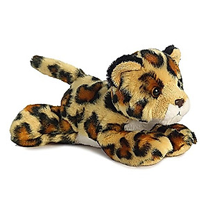 Aurora Bundle of 2 7.5" Floppy Beanbag Wildcat Stuffed Animals - Amazon Jaguar & Snow Leopard