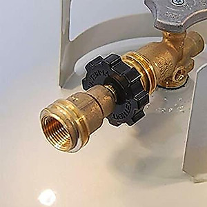 Uenede Brass Propane Tank Adapter with Wrench Converts POL LP Tank Service Valve to QCC1/Type1 Hose or Regualtor Old to New Type Connection
