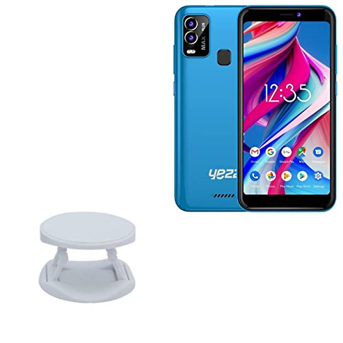 BoxWave Phone Grip Compatible with Yezz Max 2 Plus (Phone Grip by BoxWave) - SnapGrip Tilt Holder, Back Grip Enhancer Tilt Stand for Yezz Max 2 Plus - Winter White