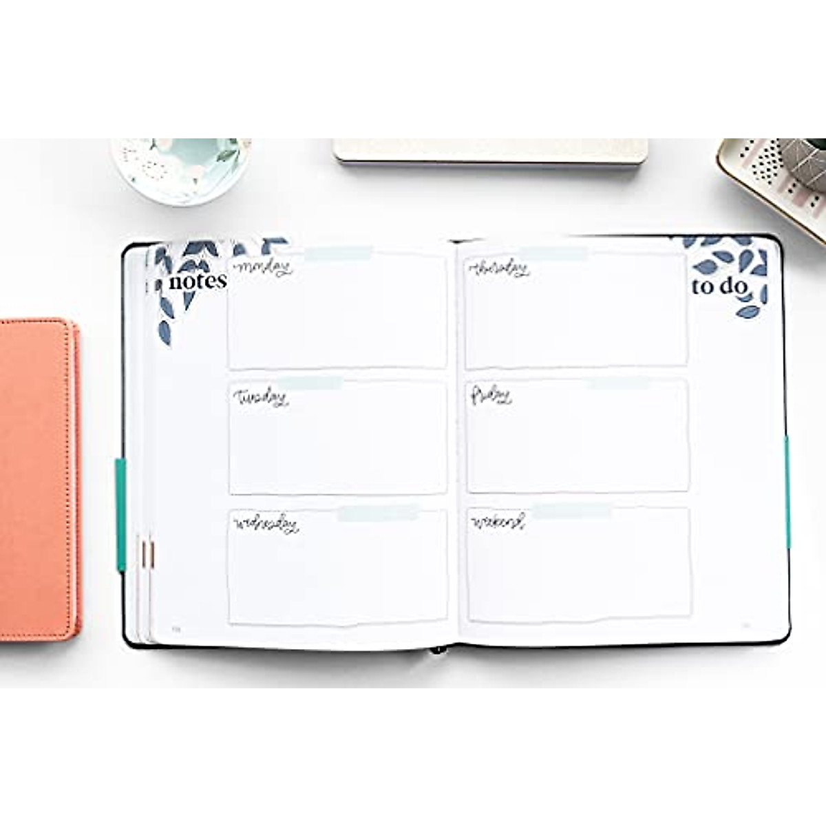 Weekly Planner - Cute Dot Bullet Paper Planner Notebooks and Journal for Women by June and Lucy: Undated 12 Month Dot Grid Appointment Planner, Calendar & Personal Organizer for Women