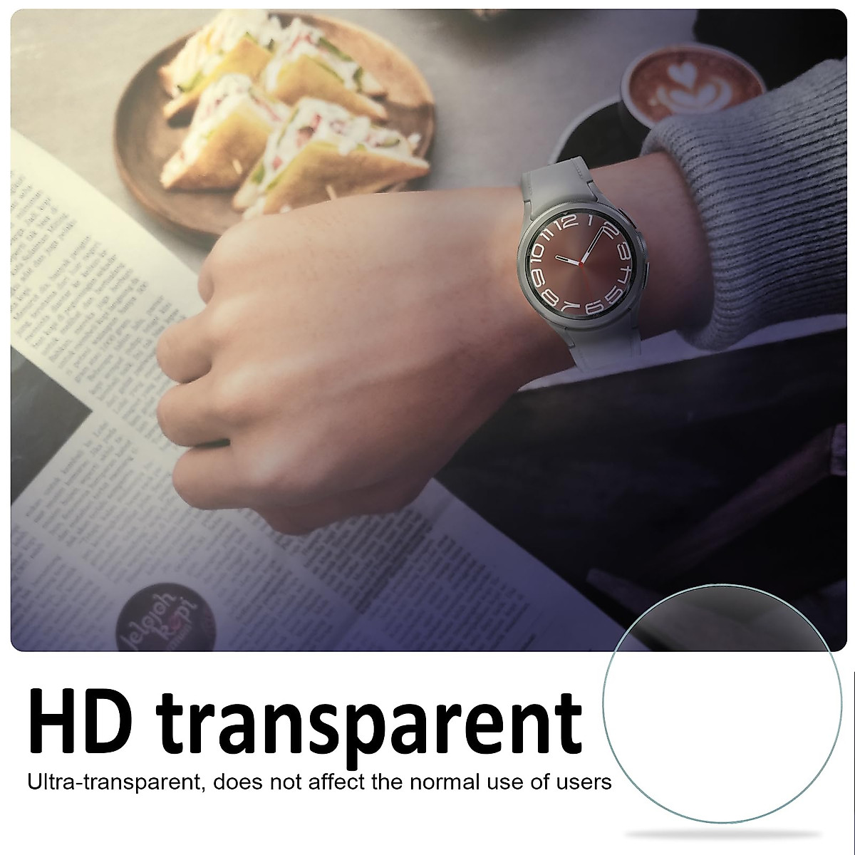 SPGUARD [4 Pack] for Samsung Galaxy Watch 6 Classic 43mm Screen Protector,Tempered Glass Protective Film Cover Accessories for Galaxy Watch 6 Classic 43mm (NOT for Other Models)